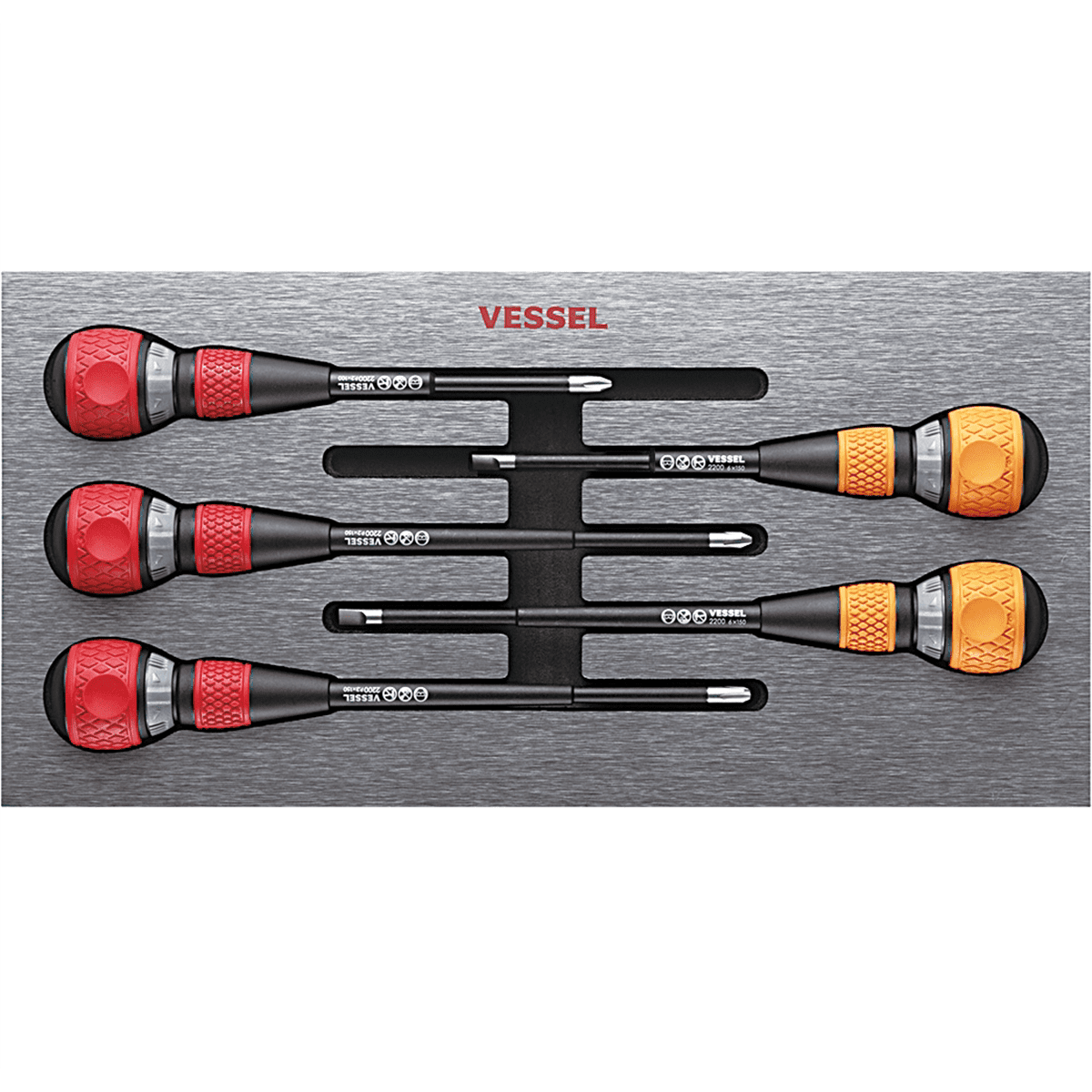 Vessel Tools 2200 Ball Ratchet Screwdriver 5pcs set in EVA FOAM ...