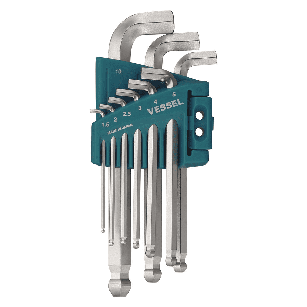 Vessel Tools Ball Point Hex L-Key Wrench Stubby (Short Type) 9PC. Set ...