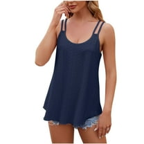 MOSHU V-neck Summer Tank Tops for Women, Sleeveless, Pleated Front Shirts - Walmart.com