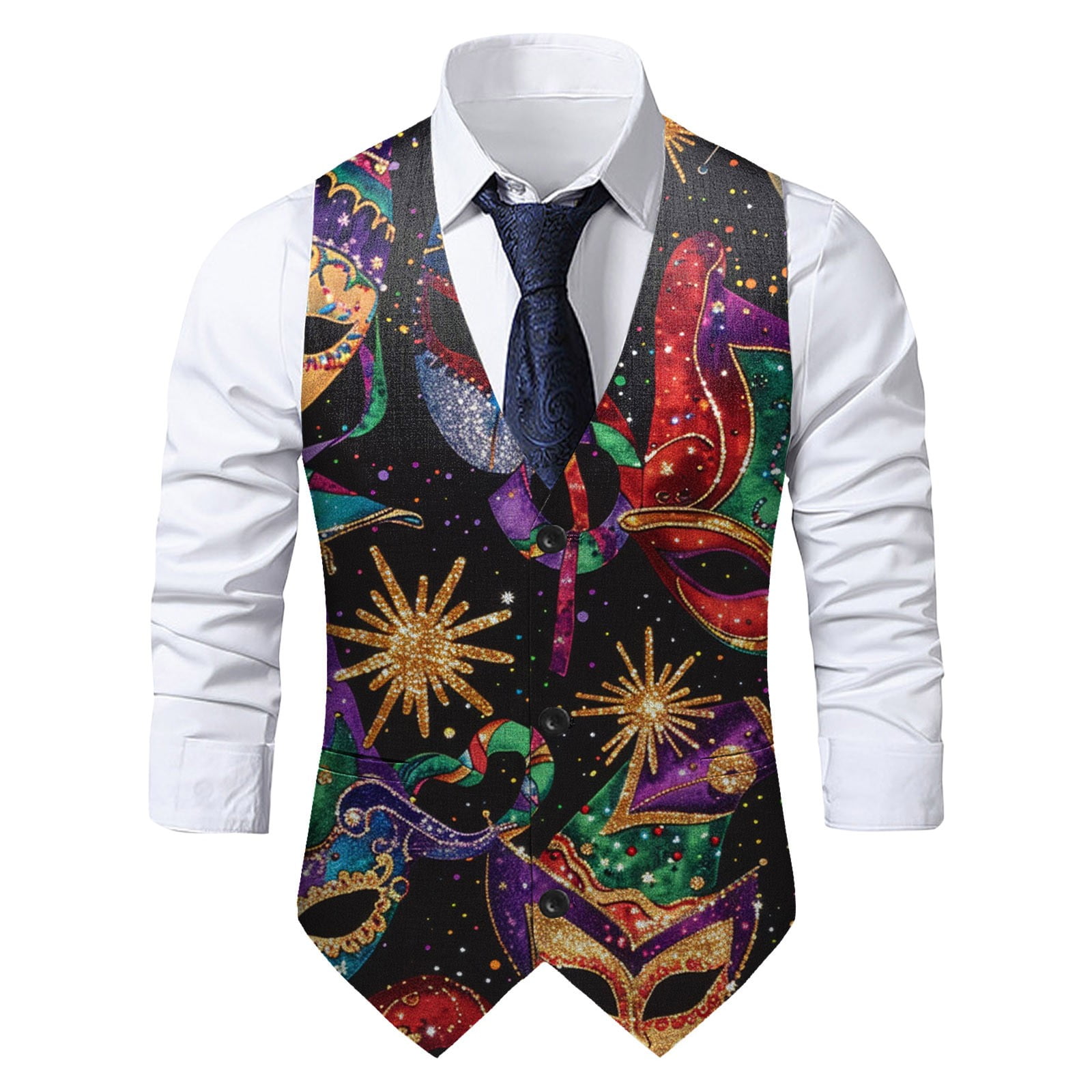Men's Vest 3D-Print Festival Party Holiday Waistcoats Outfit 𝐌𝐚𝐫𝐝𝐢 𝐆𝐫𝐚𝐬 ...