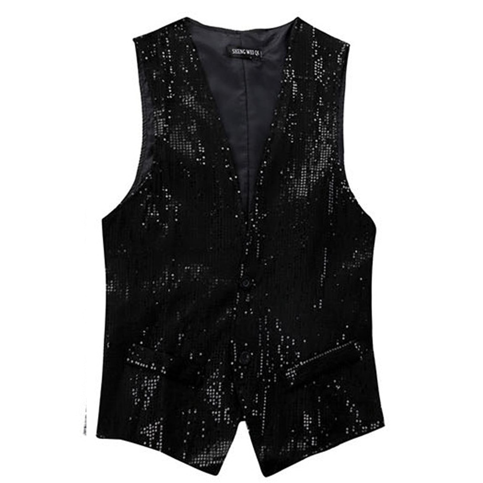 Vest for Men Sequin Vest Sparkle Vest Dance Vest Glitter Tank Top 70S ...