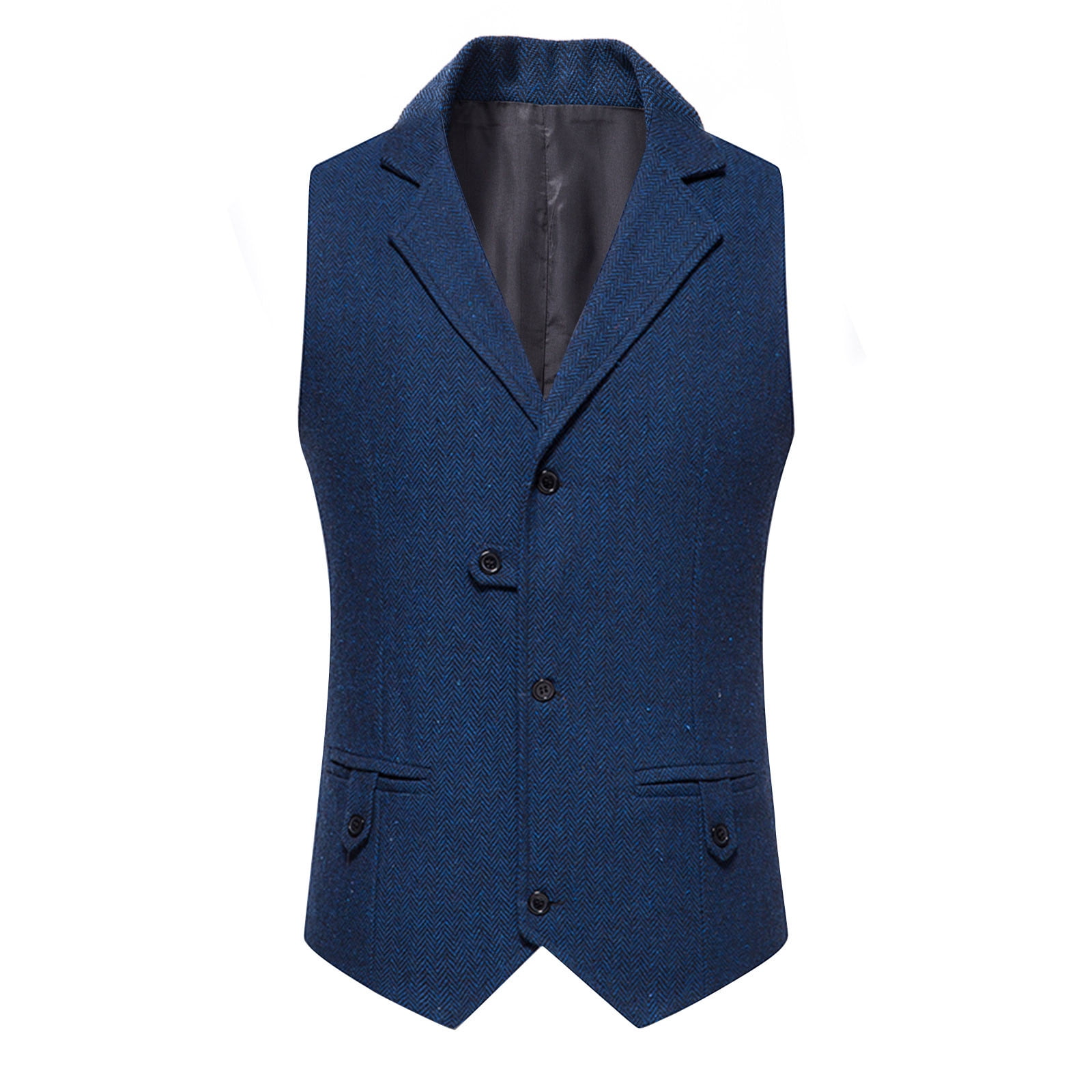 Vest for Men Sleeveless Sweater Vest Solid Color Midevil Lapel Collar ...
