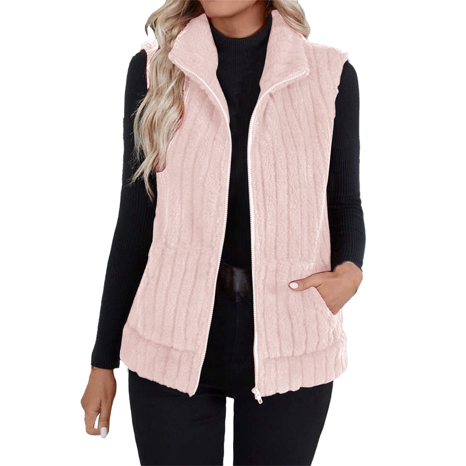 Vest for Women Hemlock Plush Outerwear Vests Casual And Versatile Open ...
