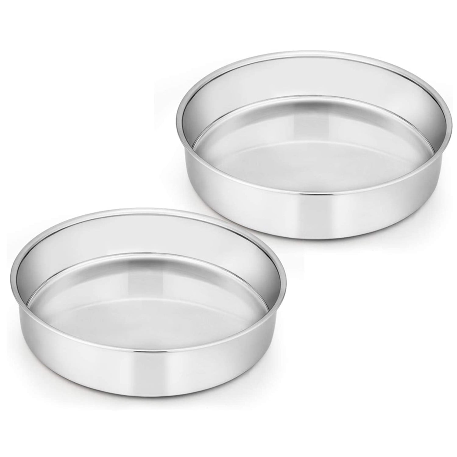 Vesteel 10 inch Cake Pan Set of 2, Stainless Steel Round Layer Cake ...