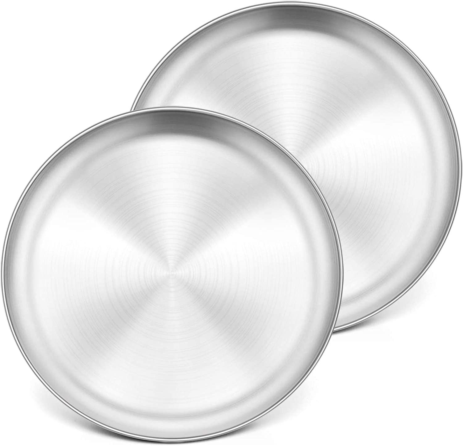 Vesteel 10 inch Stainless Steel Pizza Pan Set of 2, Round Baking Trays ...