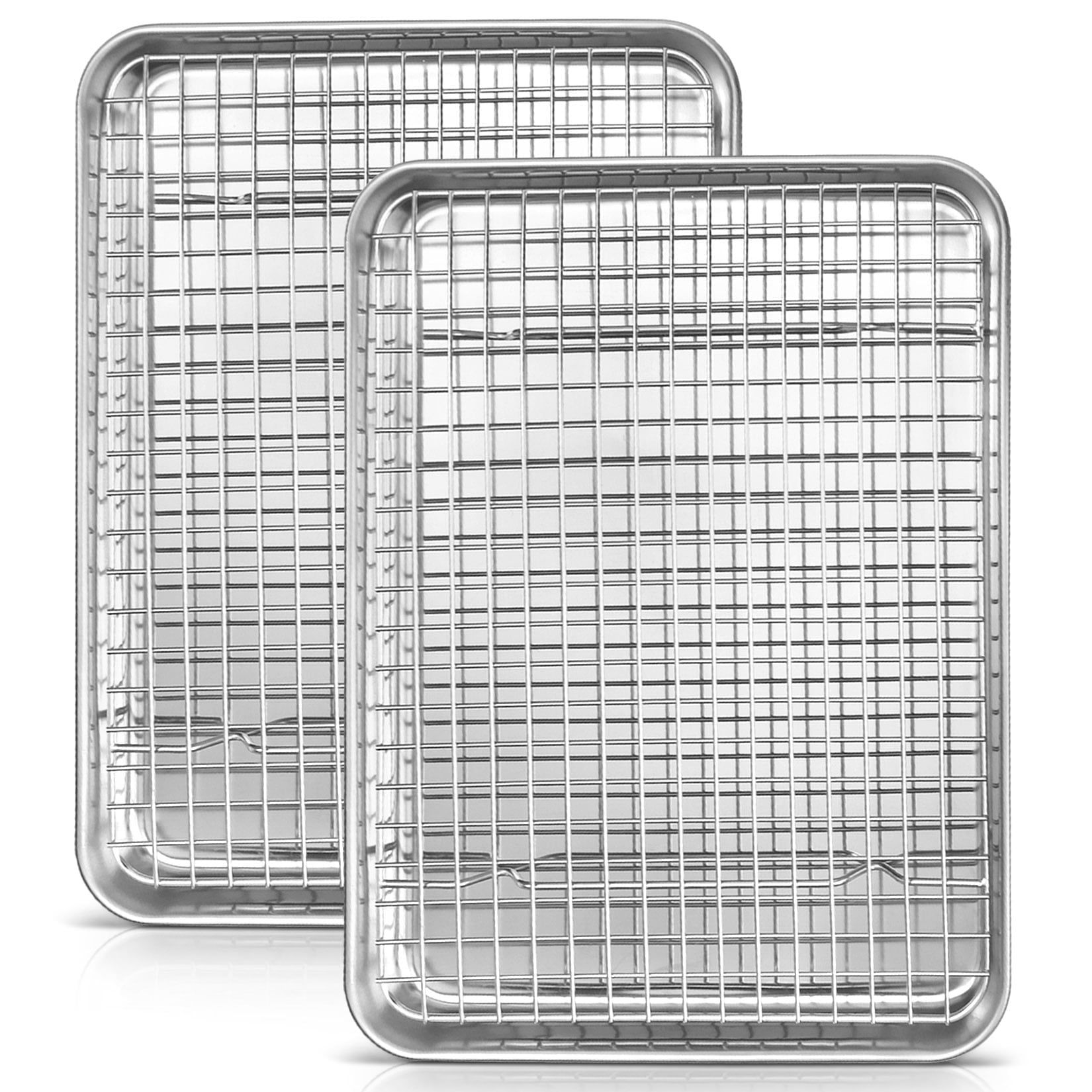 Vesteel 12.5 inch Stainless Steel Baking & Roasting Pan Set with Rack ...