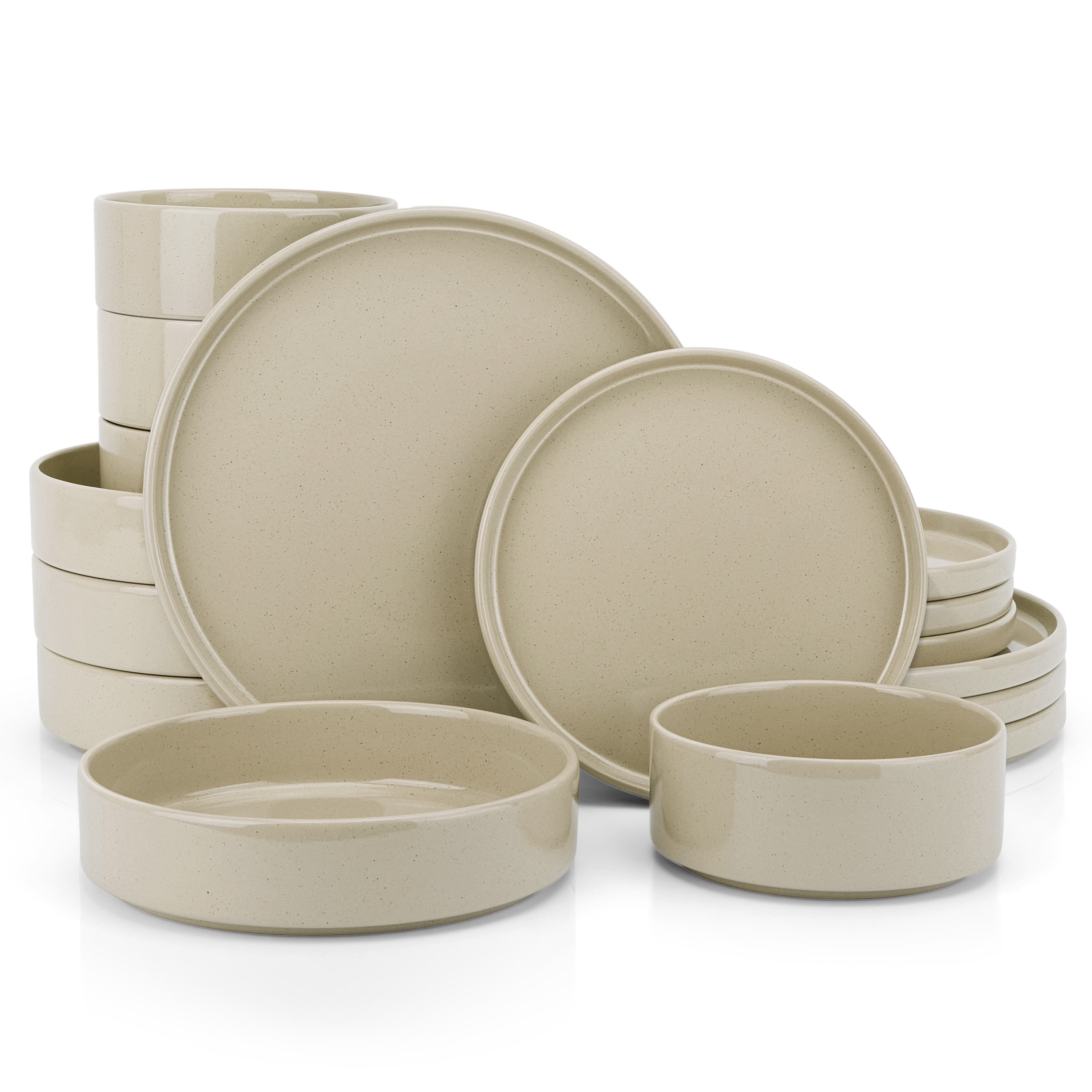 Vesteel 16 Pieces Dinnerware Sets, Premium Stoneware Dishes Set for 4 ...