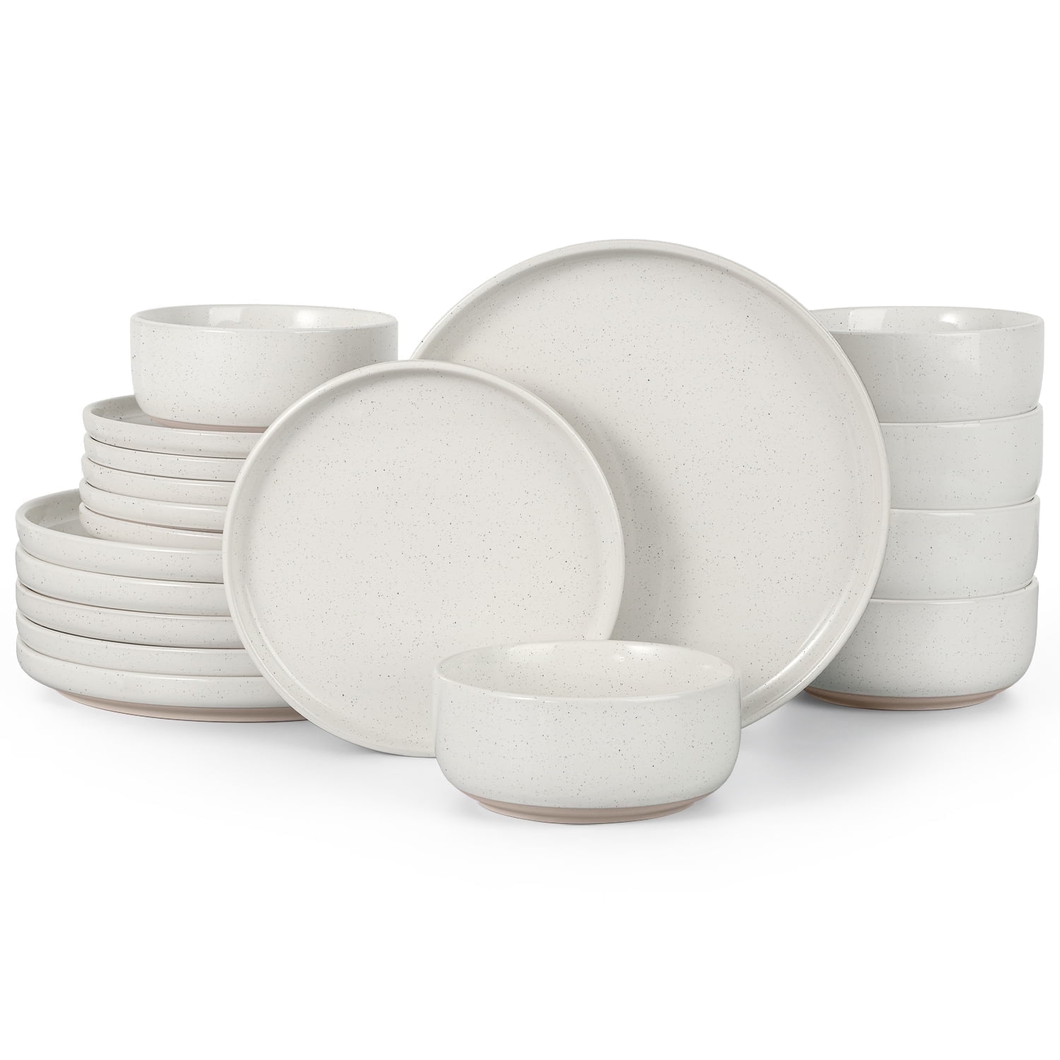 Vesteel 18-Piece Dinnerware Set, Ceramic Plates and Bowls Set for 6 ...