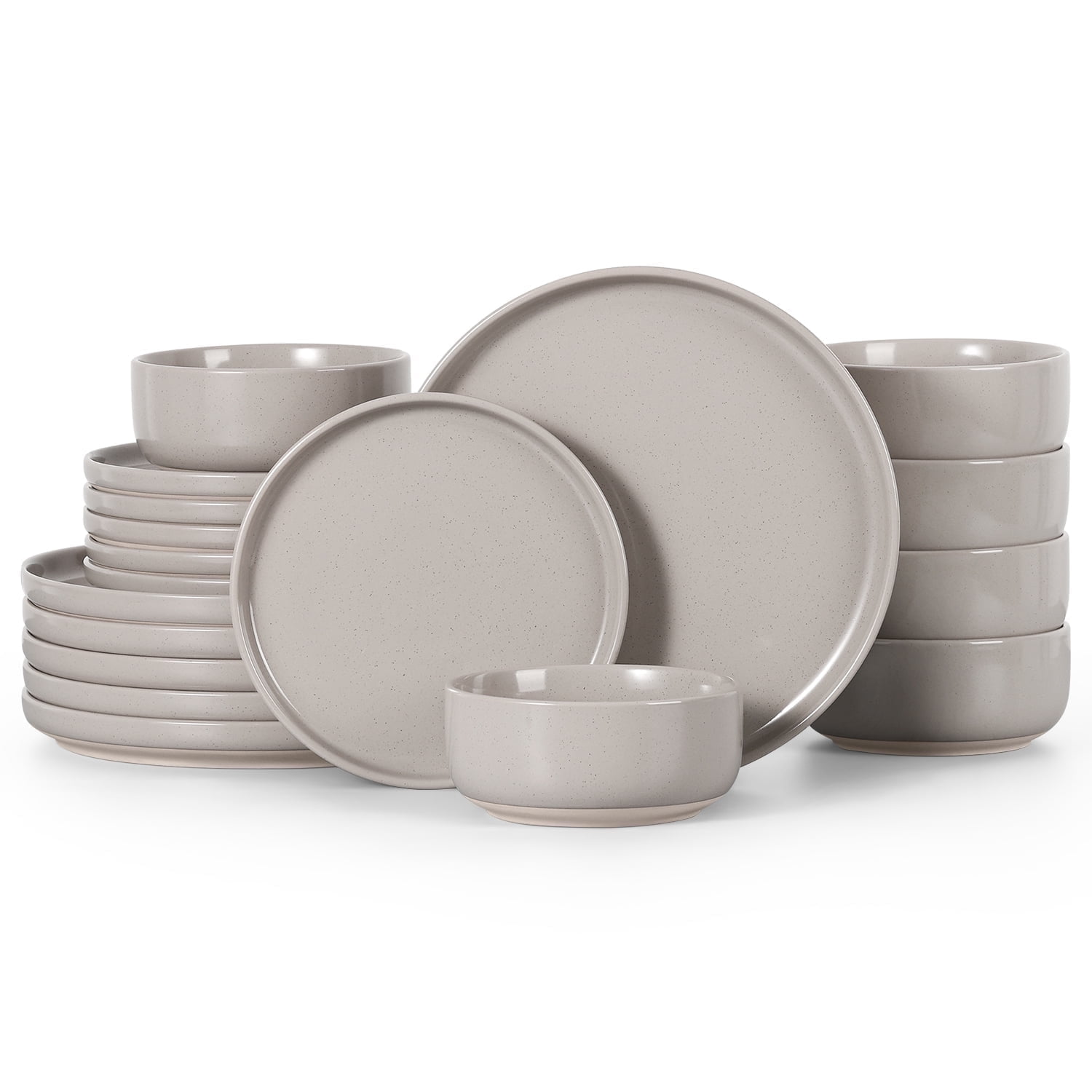 Vesteel 18-Piece Dinnerware Set, Ceramic Plates and Bowls Set for 6 ...