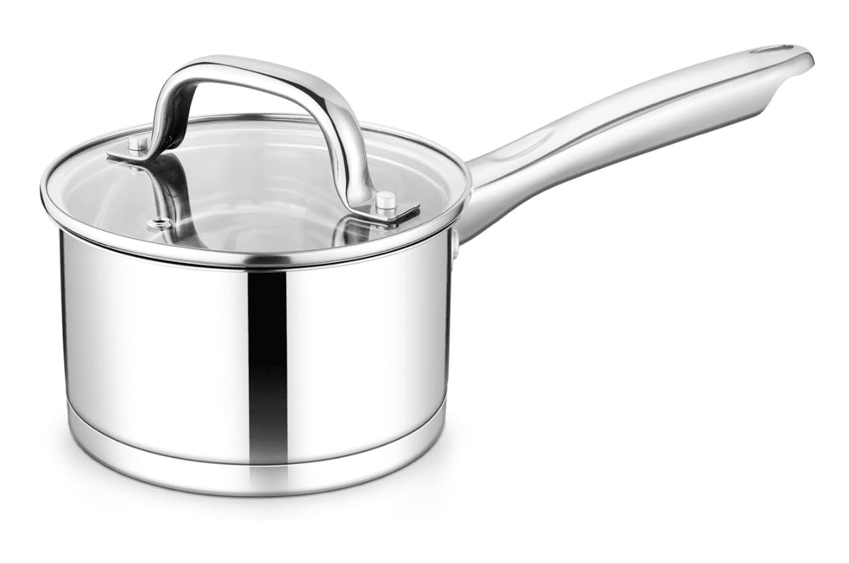 Vesteel 1QT Saucepan with Lid, Stainless Steel Milk Sauce Pan with Tri ...