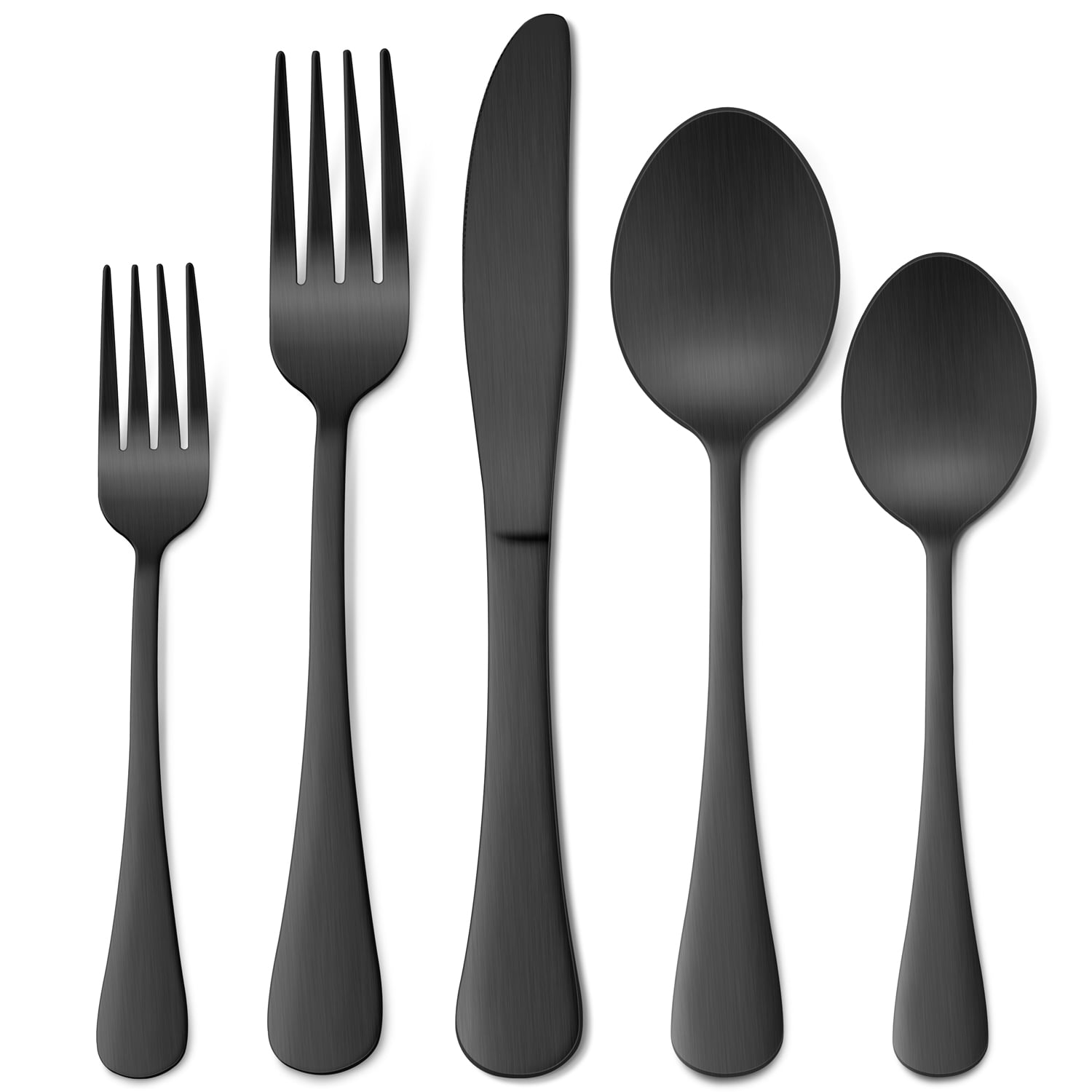 Vesteel 20-Piece Stainless Steel Matte Black Silverware Set for Home ...