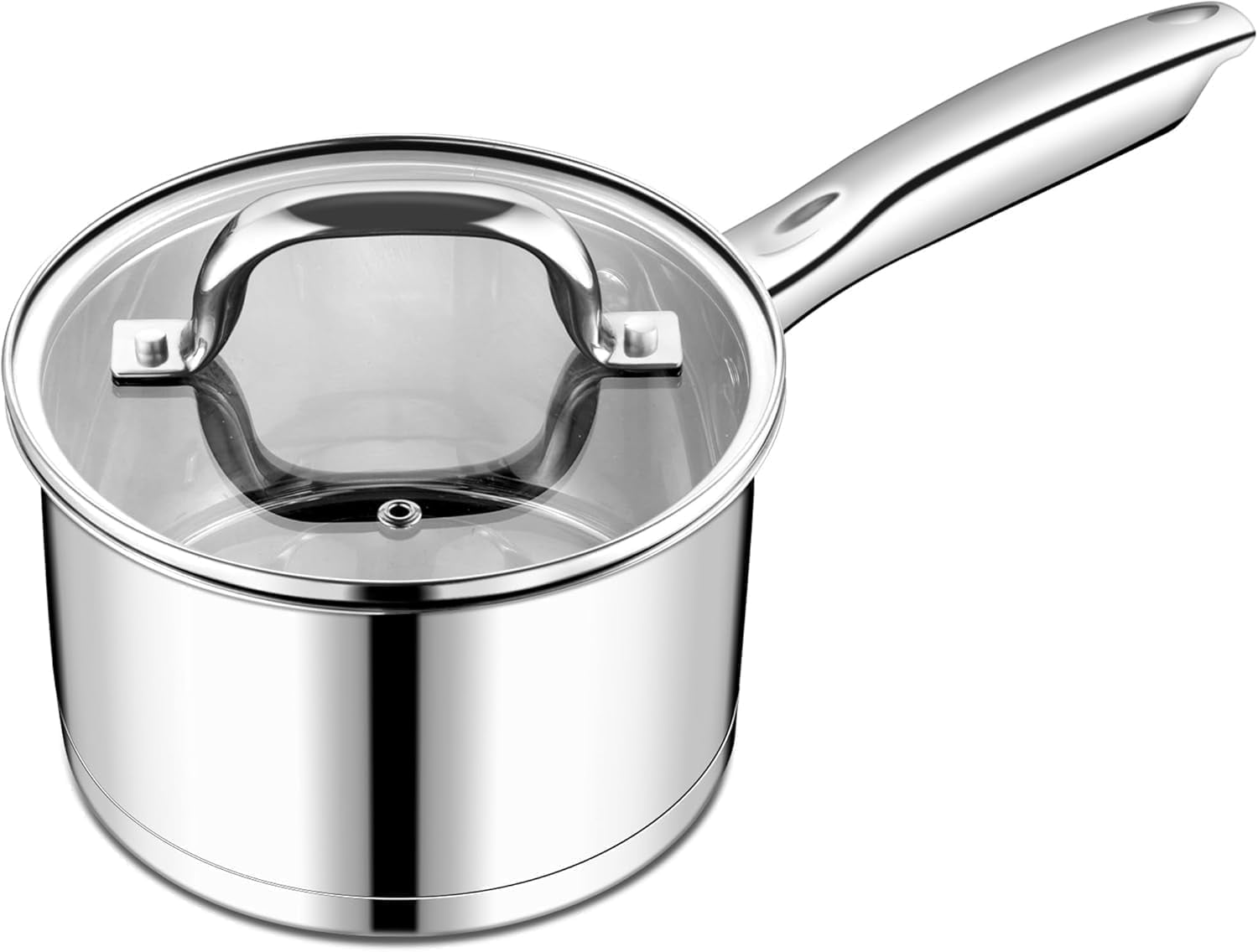 Vesteel 2QT Saucepan with Lid, Stainless Steel Small Sauce Pan, Tri-ply ...