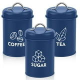 "Vesteel 3 Piece Kitchen Canisters, Sugar Coffee Tea Metal Storage Set ...