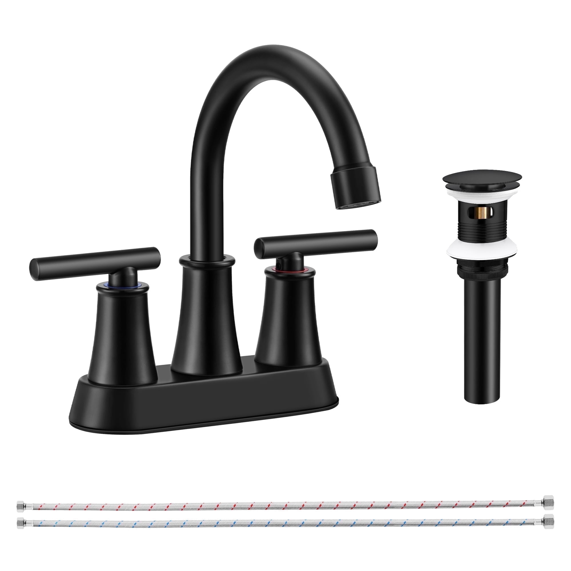 Vesteel 4 inch Bathroom Faucet, 2 Handle Stainless Steel Centerset ...