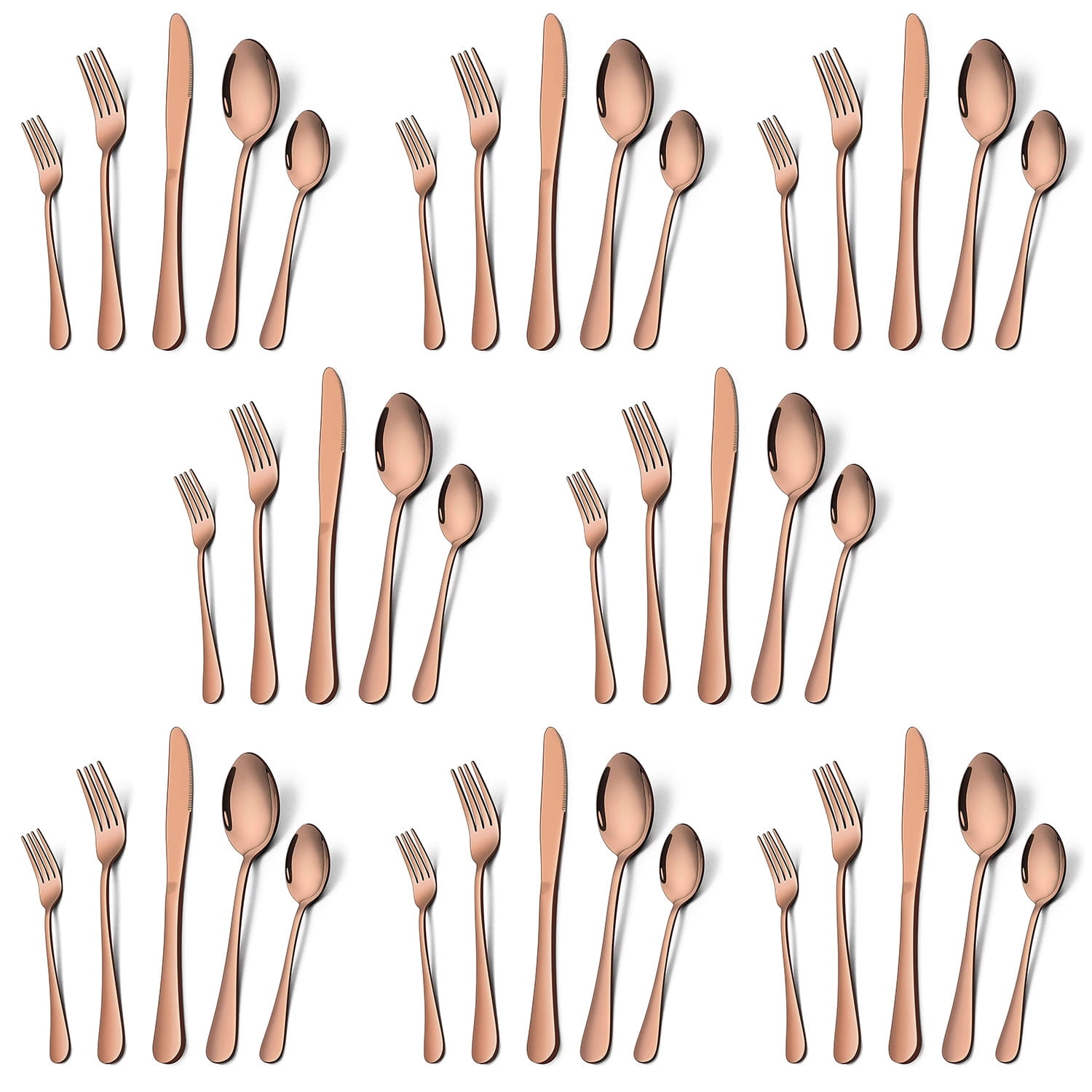 Free Shipping! Vesteel 40 Piece Copper Silverware Flatware Set for 8 ...