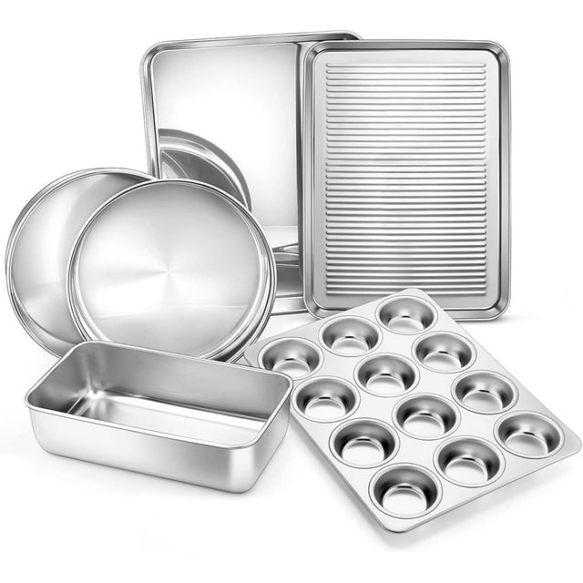 Vesteel 6-Pc Stainless Steel Baking Set - Nonstick, Oven Safe ...