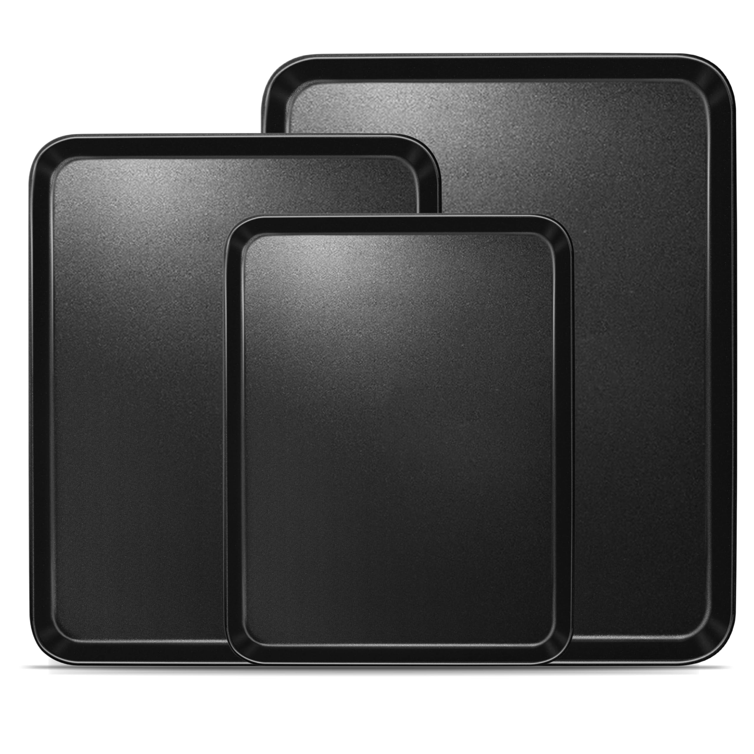 Vesteel Baking Sheet Set of 3, Stainless Steel Baking Pan Tray Cookie ...