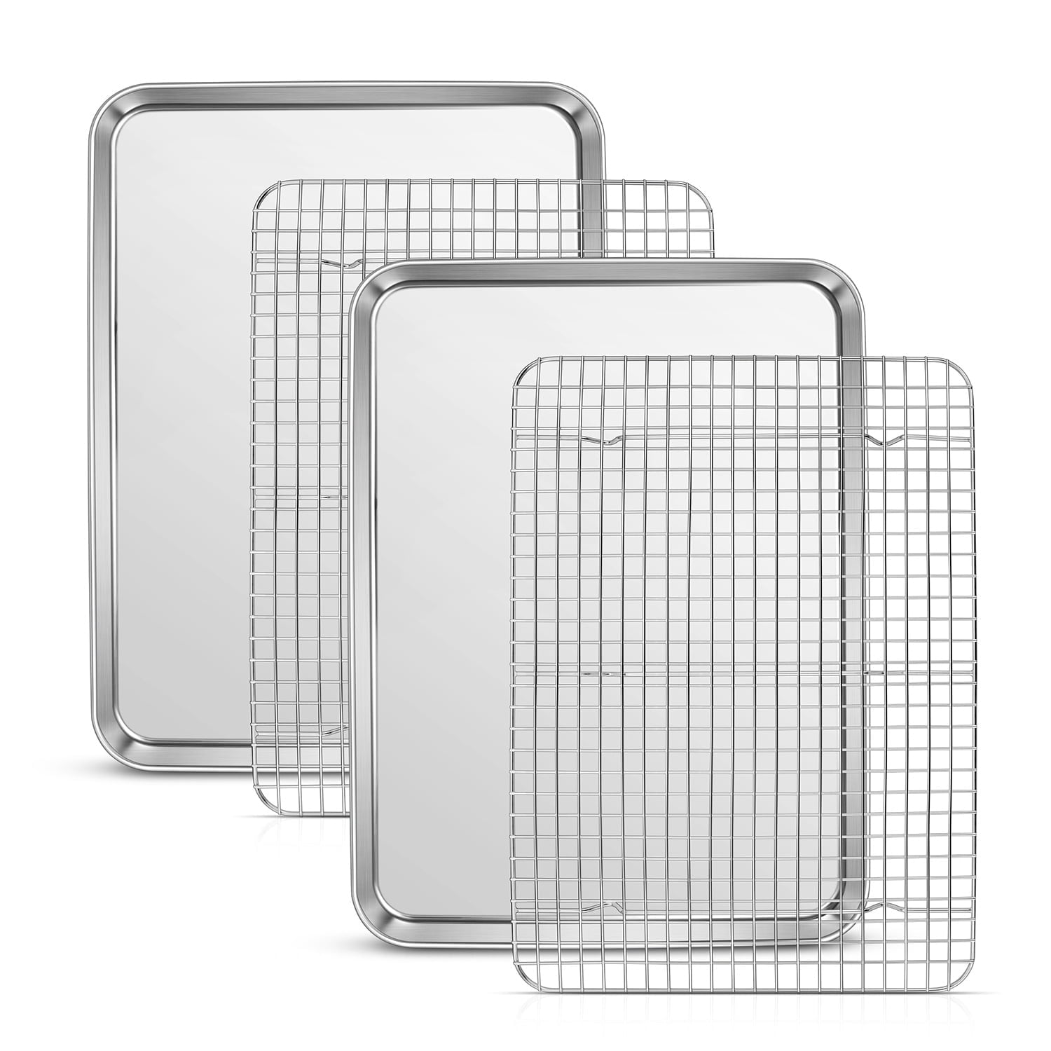 Vesteel Stainless Steel Baking Set of 4, Extra Large Tray & Cooling ...