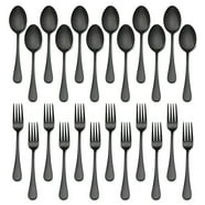 Walchoice 24-Piece Black Silverware Set, Stainless Steel Forks and ...