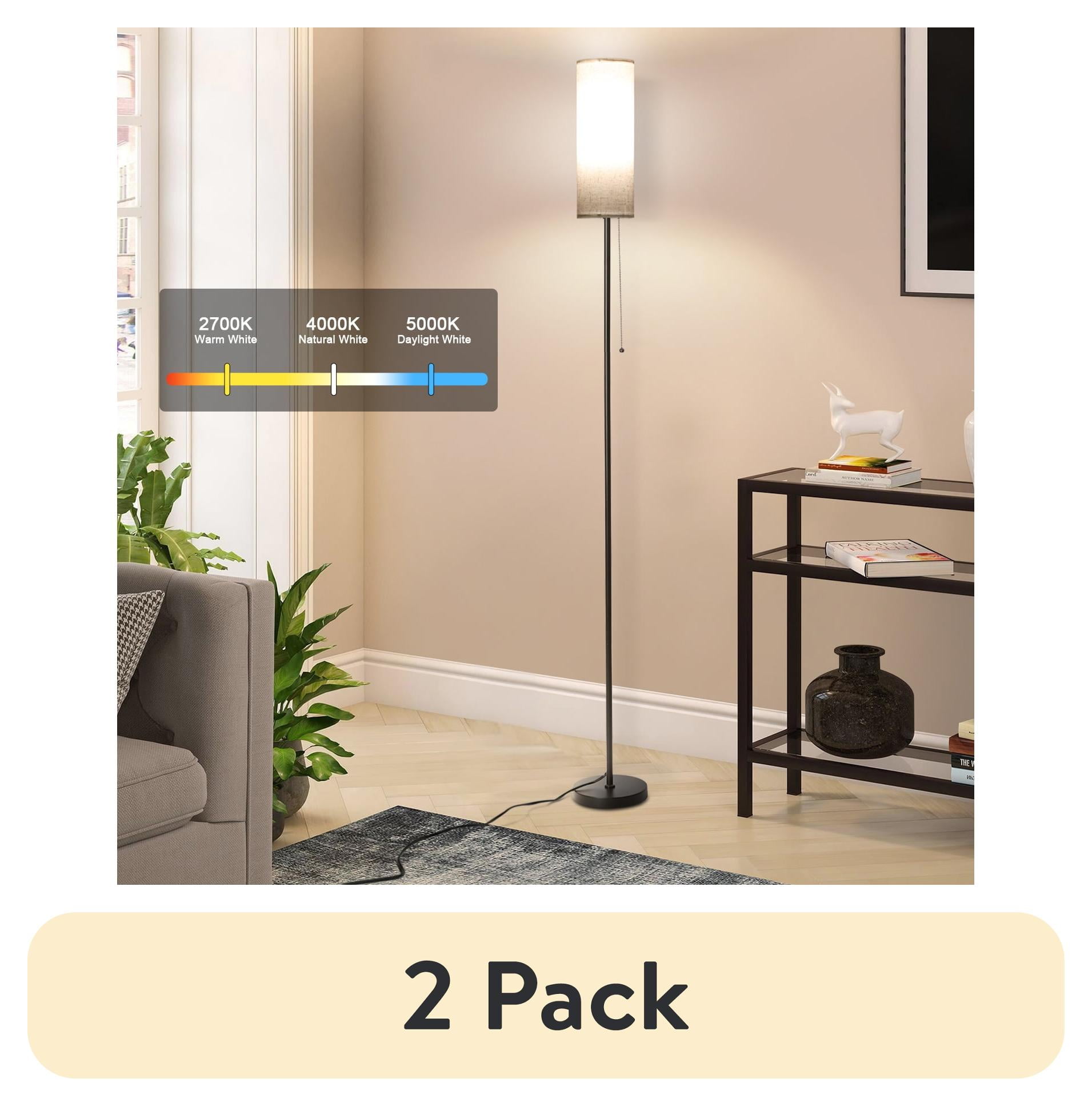(2 pack) Vesteel Floor Lamp for Living Room, Modern Standing Lamp with ...