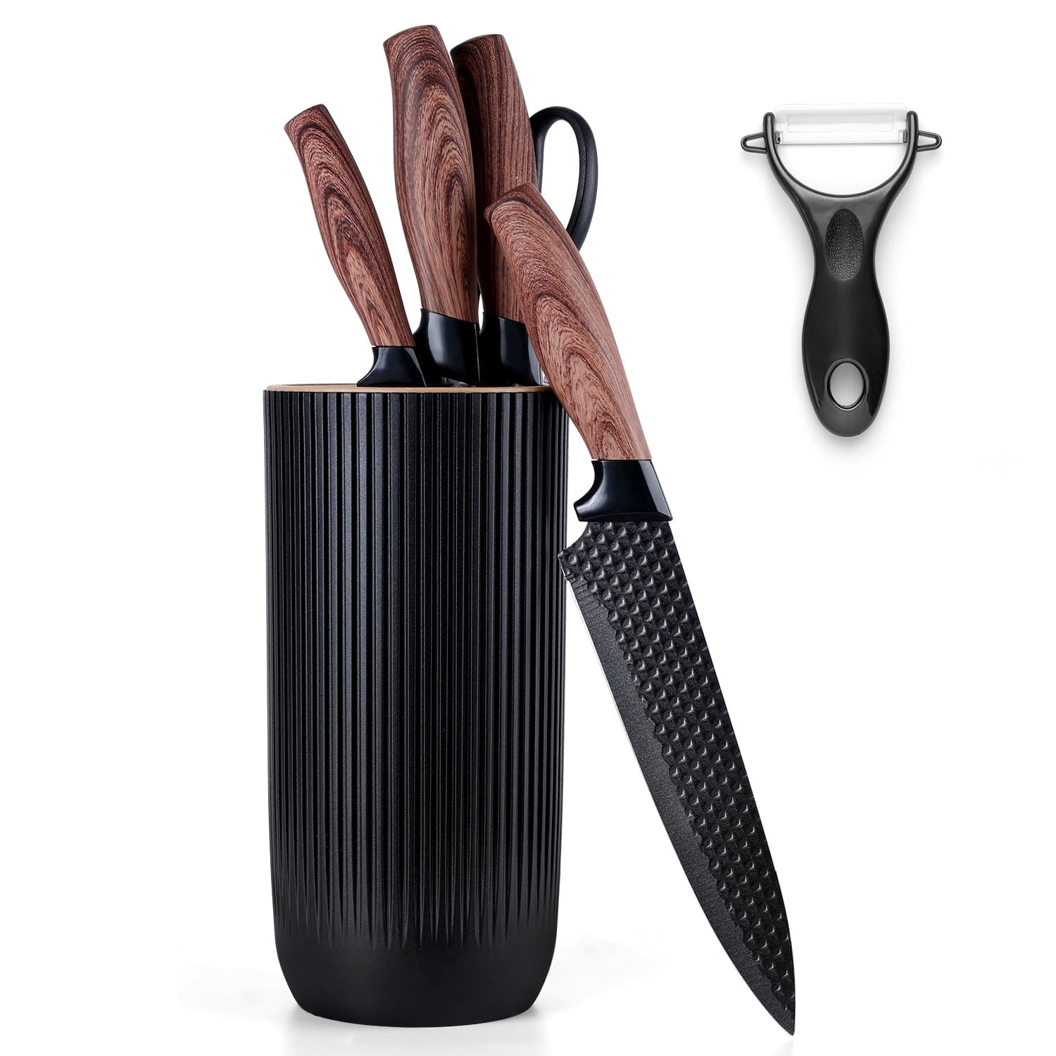 Vesteel Kitchen Knife Set of 7, Stainless Steel, Nonstick Coated, with ...
