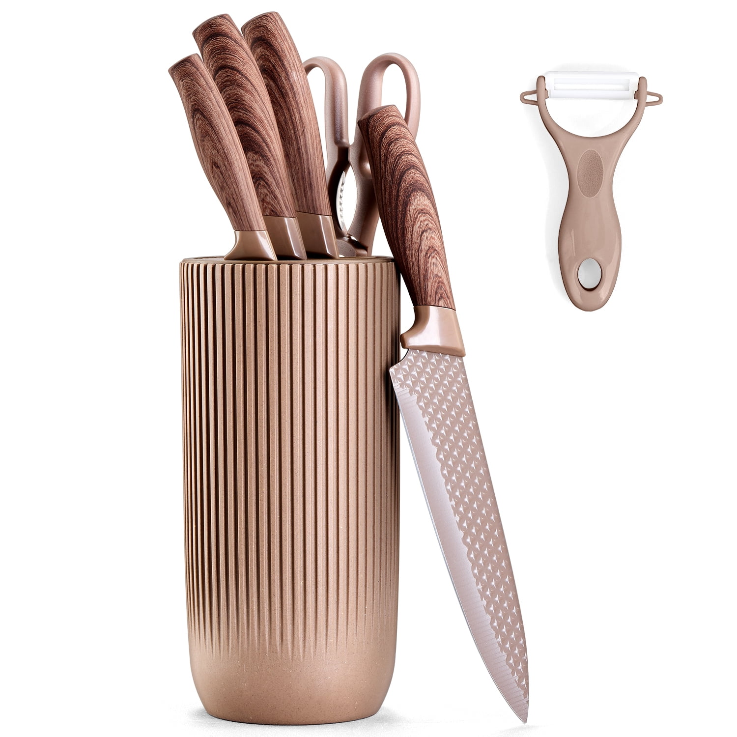 Vesteel Kitchen Knife Set of 7, Professional Stainless Steel Knives Set ...