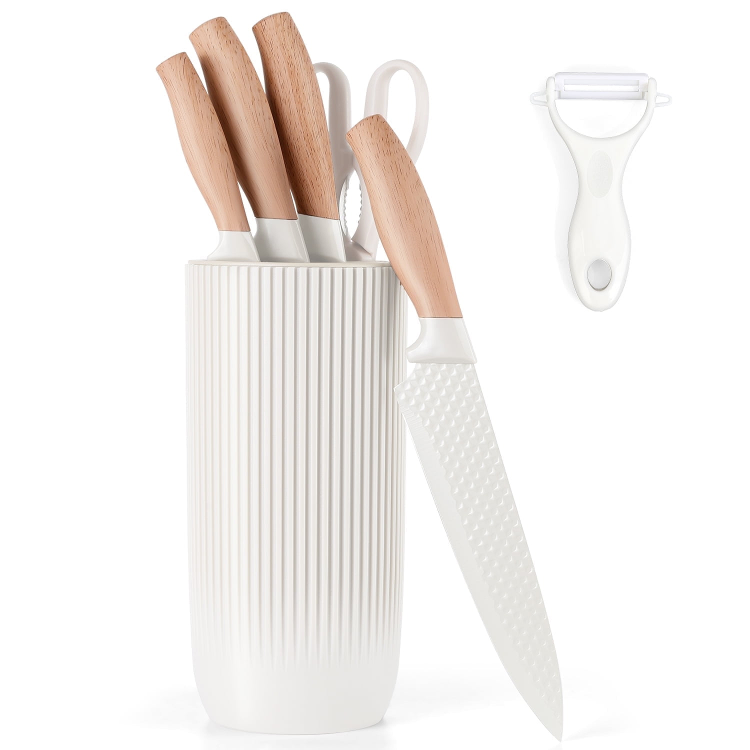 Vesteel Kitchen Knife Set of 7, Professional Stainless Steel Knives Set ...