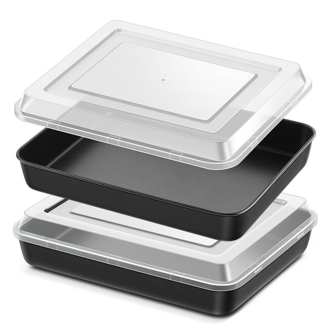Vesteel Stainless Steel Baking Pan with Lid, 12.5 x 9.75 x 2 Inch ...