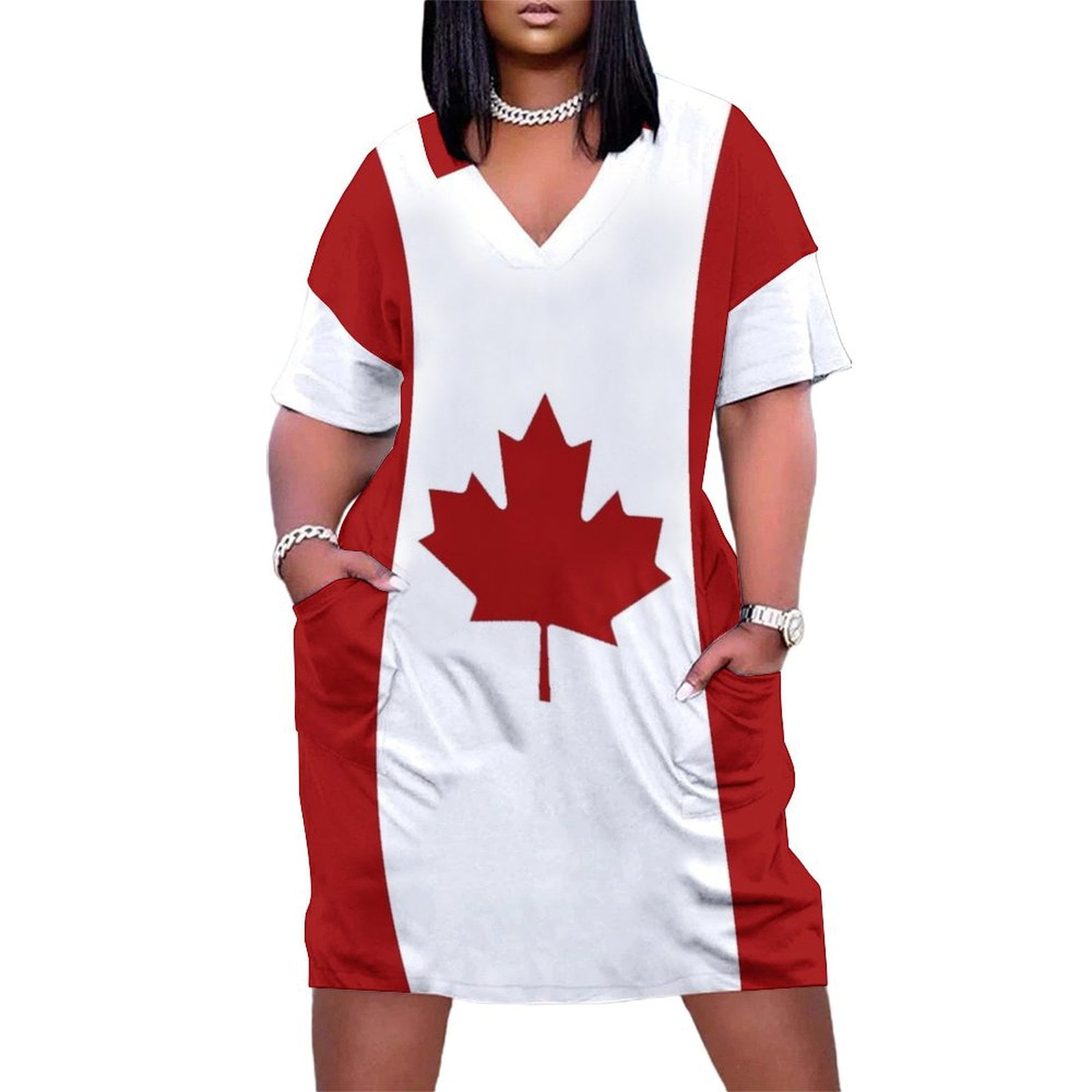 Vestido holgado con bolsillo para mujer ropa de playa con bandera ...