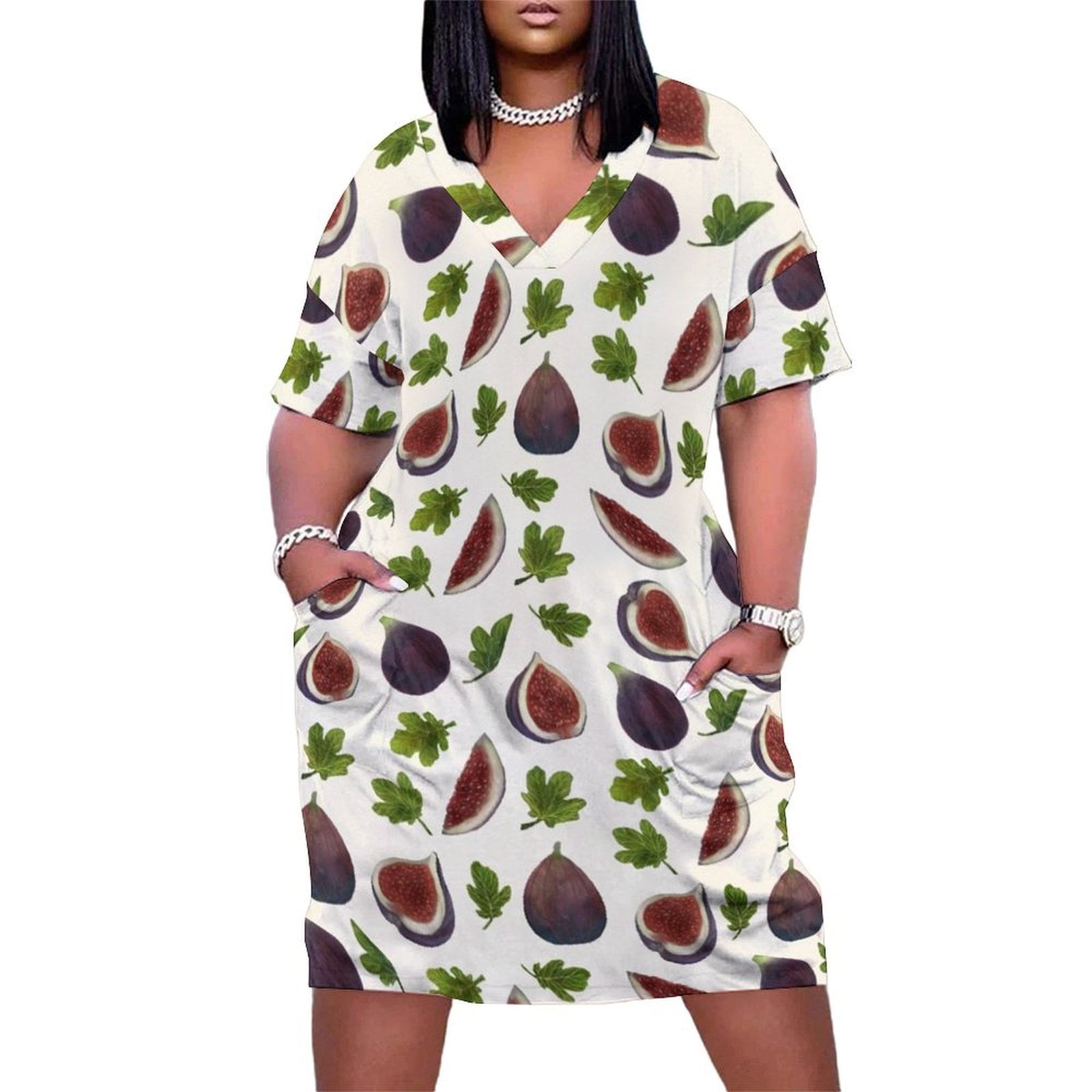 Vestido holgado de manga larga con bolsillos para mujer traje de moda ...