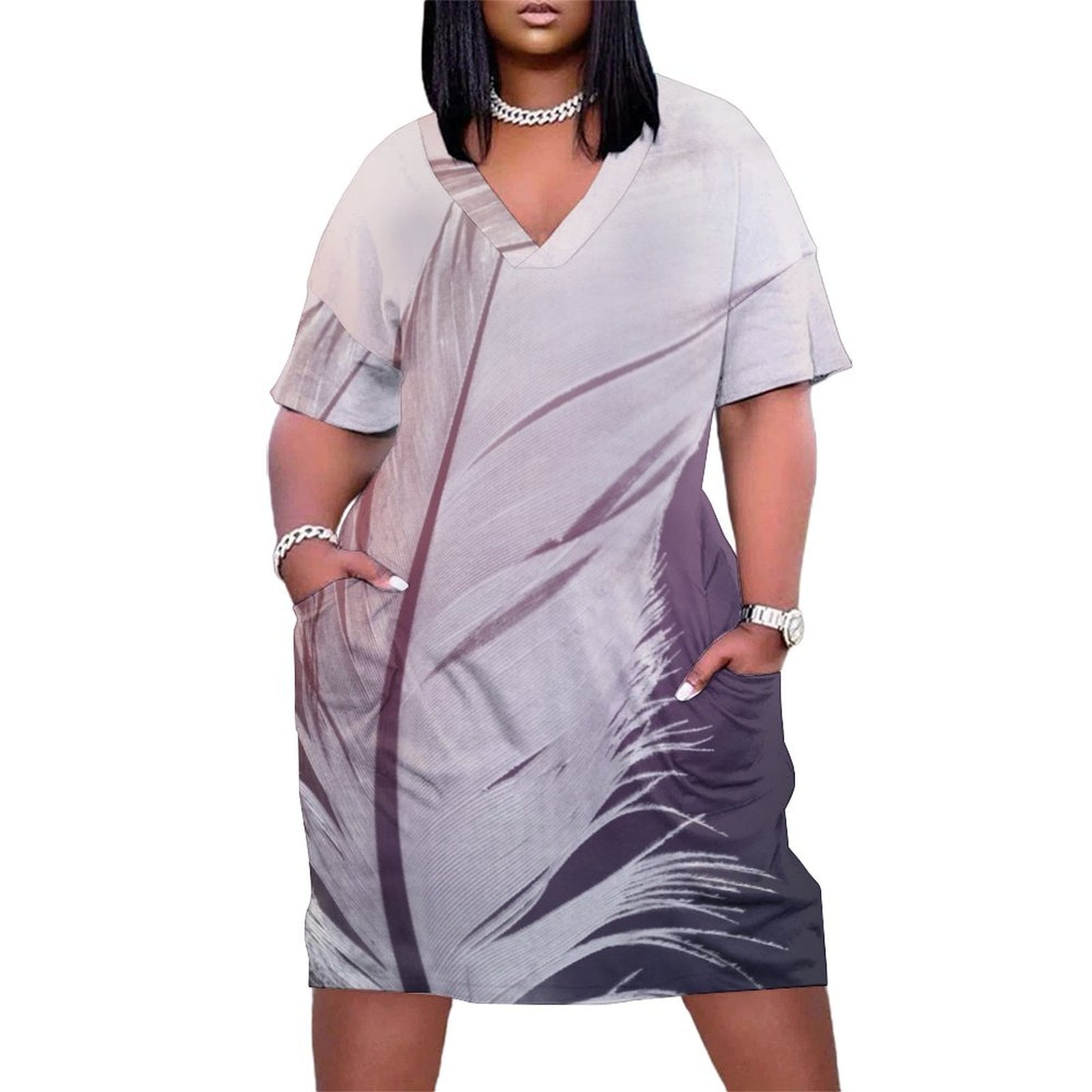 Vestido holgado de plumas en tonos Pastel para mujer vestidos de verano ...