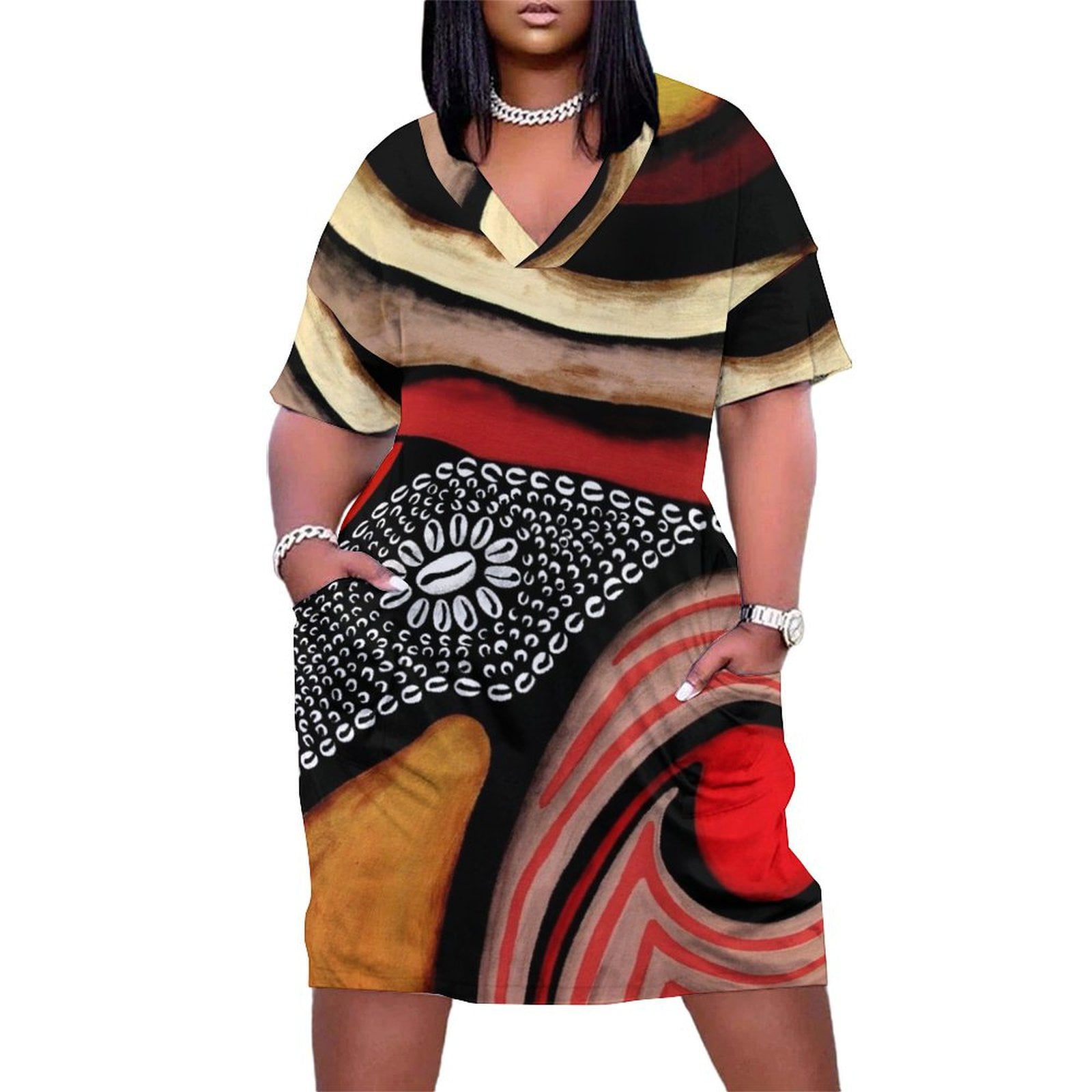 Vestido holgado de verano para mujer con bolsillos prenda de vestir ...