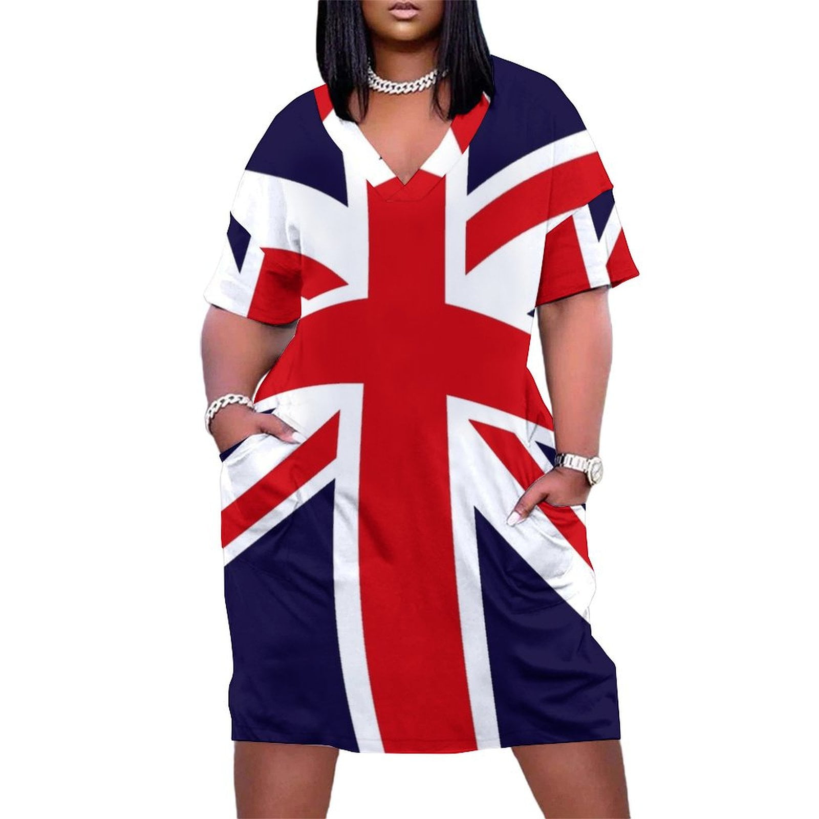 Vestido largo de cumpleaños para mujer vestido holgado con bolsillos ...