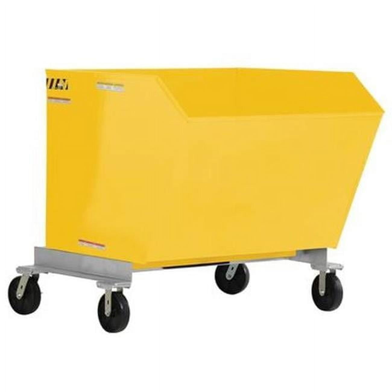 Vestil P-HOP-1.5-YL 2000 lbs 1.5 cu. Yard Steel Portable Tilting Hopper ...