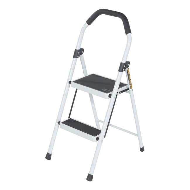 Vestil FSL-HS-2-225 225 lbs 2 Step Steel Household Fold Up Step Ladder ...