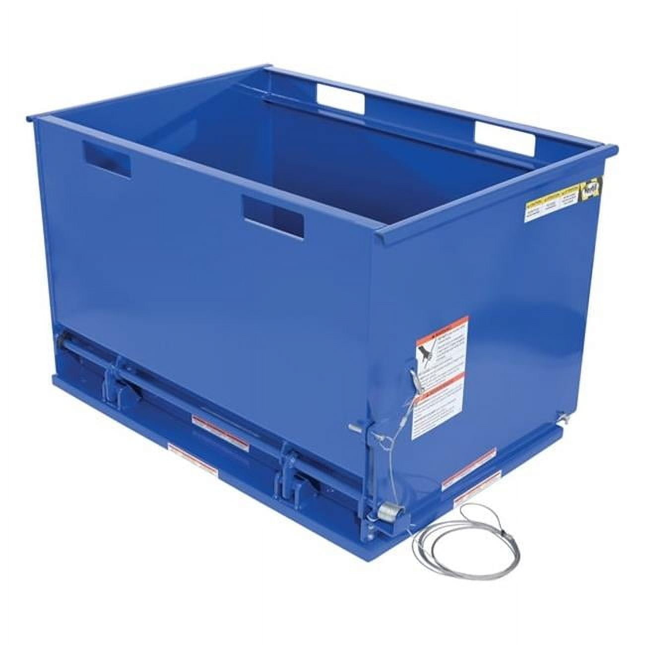 Vestil DBH-100-3 3000 lbs 1 cu. Yard Steel Drop Bottom Hopper - Blue ...