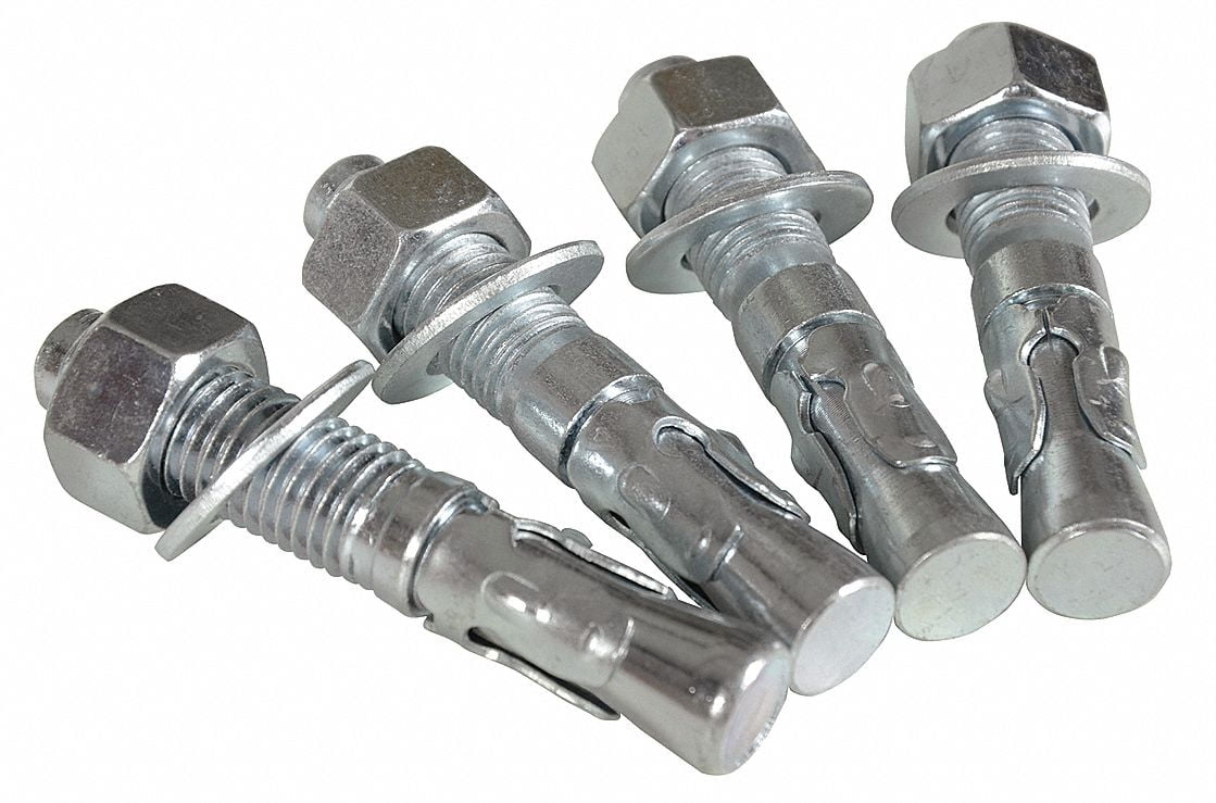 Vestil AS-344-4PK Concrete Mounting Anchors, 3/4" x 4-1/4", 4/Pk ...