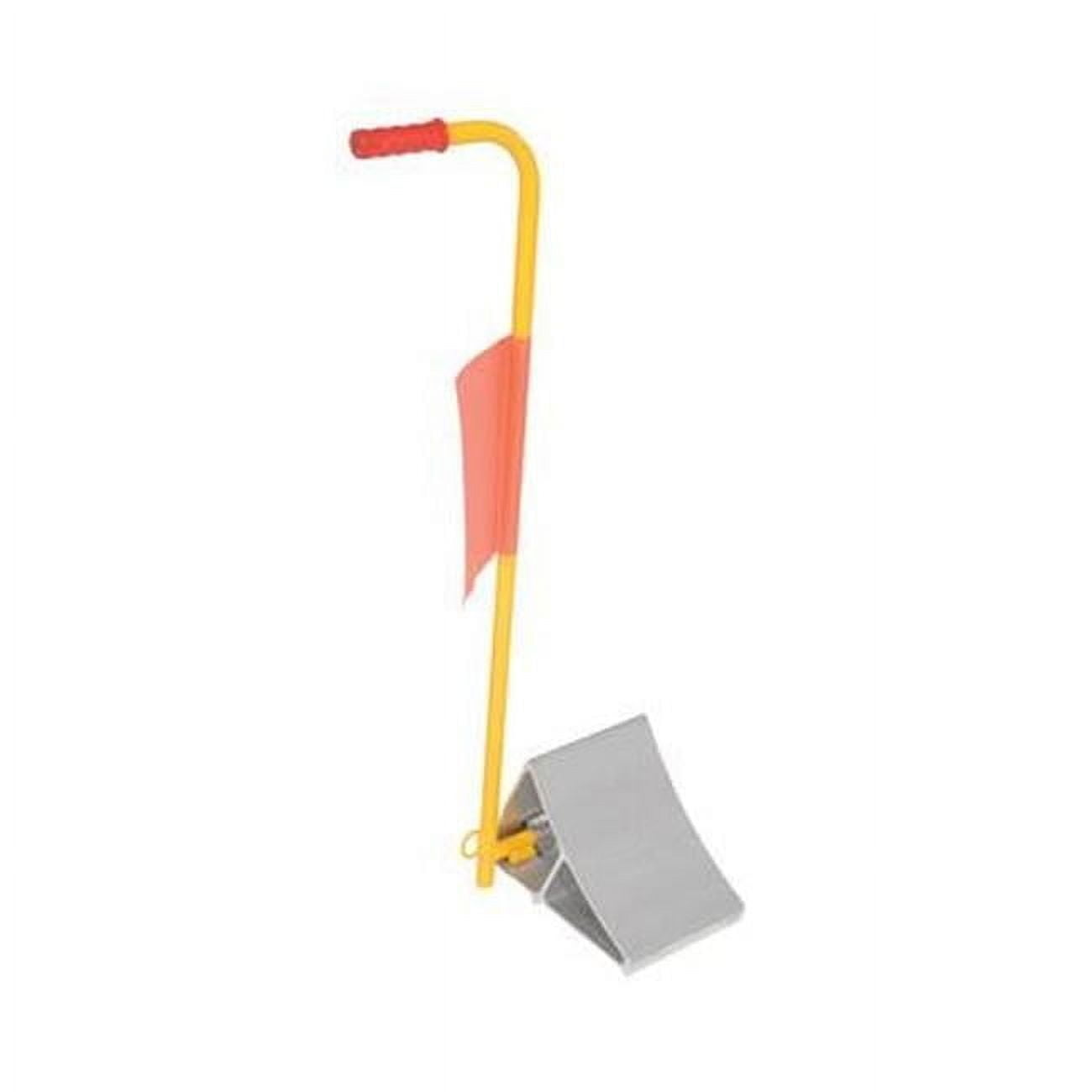 Vestil EALUM-7-H-FL Aluminum Wheel Chock with Handle & Flag - Yellow ...