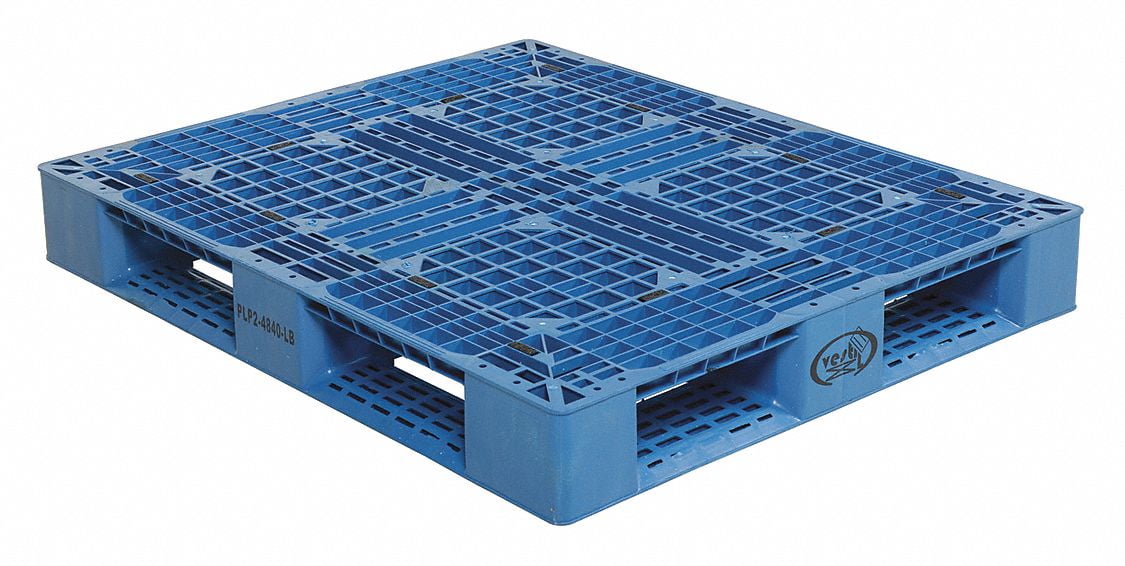 Vestil Blue Plastic Pallet,6000 lb.,48 x 40 PLP2-4840-BLUE - Walmart.com