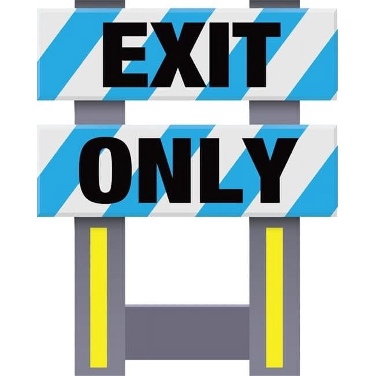 Vestil Exit Only Corrugated Plastic Folding Safety Barricade - Blue ...