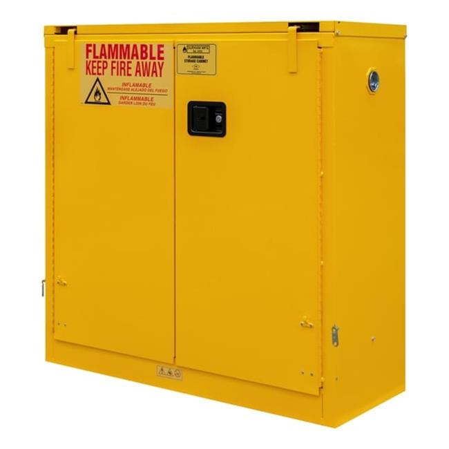 Vestil FLSC-30-SC-YL 30 gal Flammable Self Closing Storage Cabinet ...
