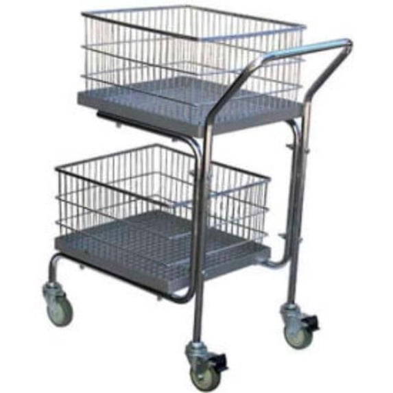 Vestil Manufacturing 1976900 Portable Mail Cart MAIL-55 2 Shelf - Gray ...