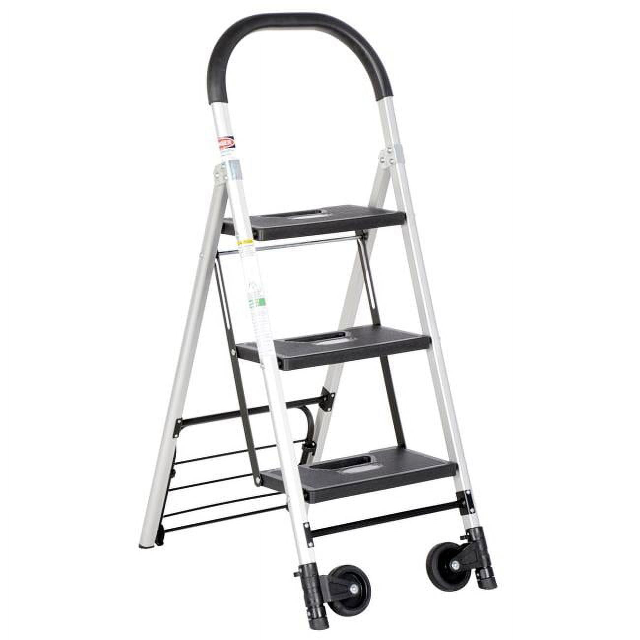 Vestil Manufacturing C-130-3 Aluminum 3 Steps Ladder Cart, 300 lbs ...