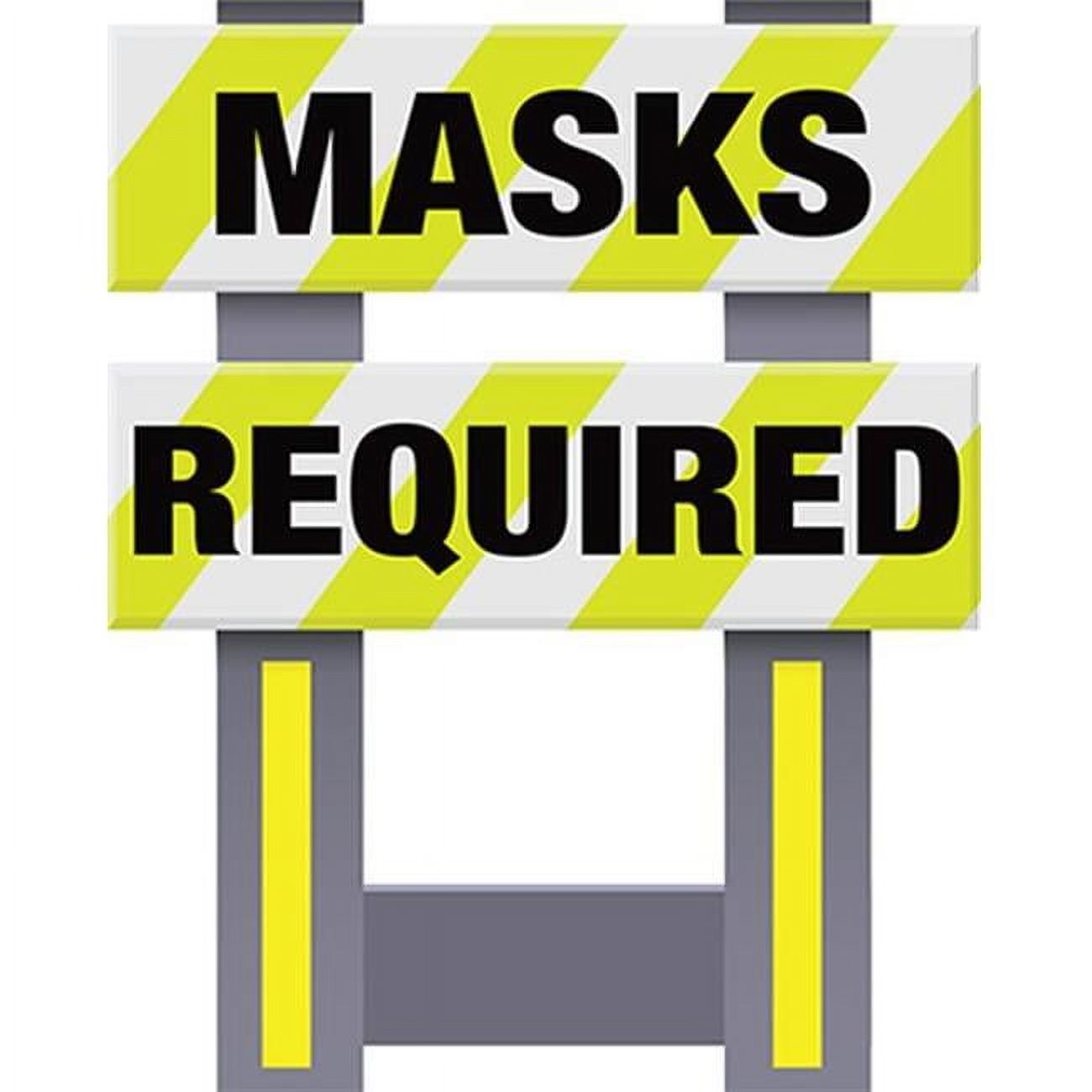 Vestil Masks Required Corrugated Plastic Folding Safety Barricade ...