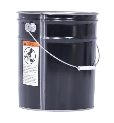 Vestil PAIL-STL-RI Steel Open Head Pail with Handle, 5 gallon Capacity ...
