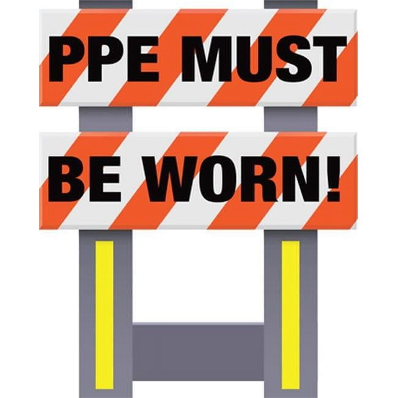 Vestil PPE Must Be Worn Corrugated Plastic Folding Safety Barricade ...