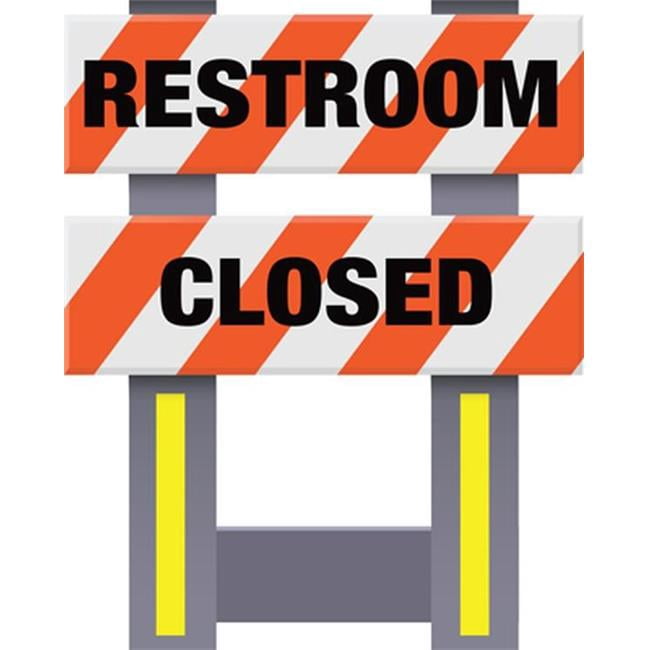 Vestil Restroom Closed Corrugated Plastic Folding Safety Barricade ...