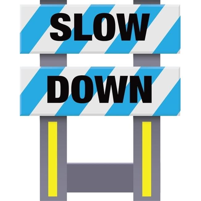 Vestil Slow Down Corrugated Plastic Folding Safety Barricade - Blue ...