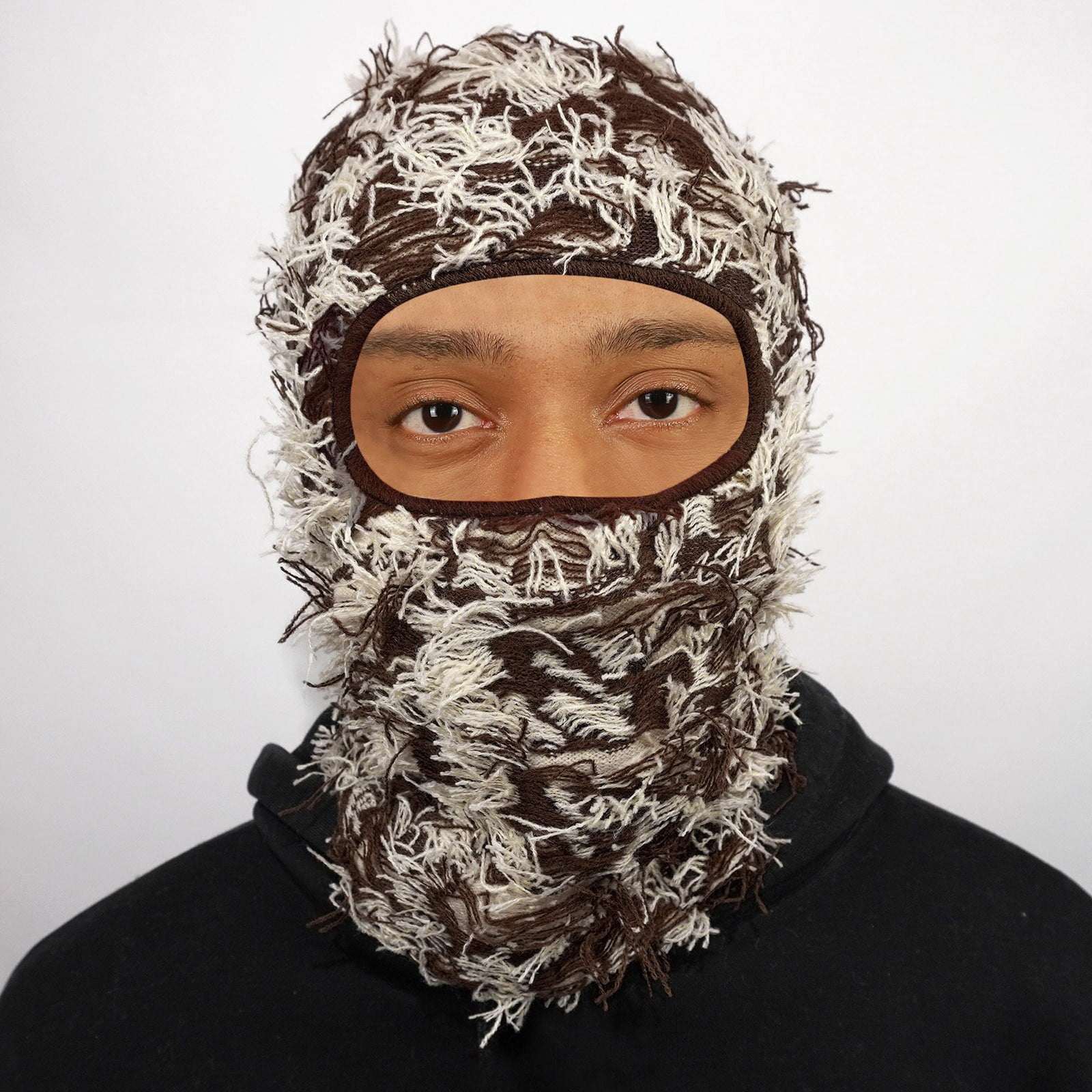 Vestitiy Lined Knit Warm Winter Hats Face for Men Women Full Face Hood ...