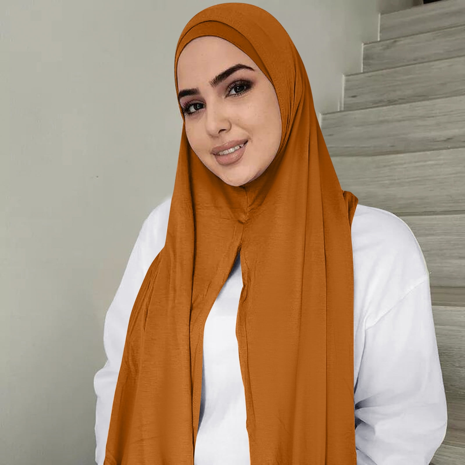 Vestitiy Winter Warm Scarf Muslim Head Scarf Solid Color Long Scarf ...